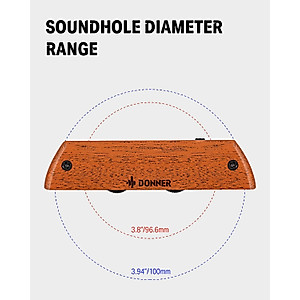 Donner Acoustic Guitar Pickup, DSS-6 Guitar Pickups Passive Mahogany Soundhole Pickup with Humbucker Volume Tone Control, Fits 3.8” to 3.94” Soundhole Diameter