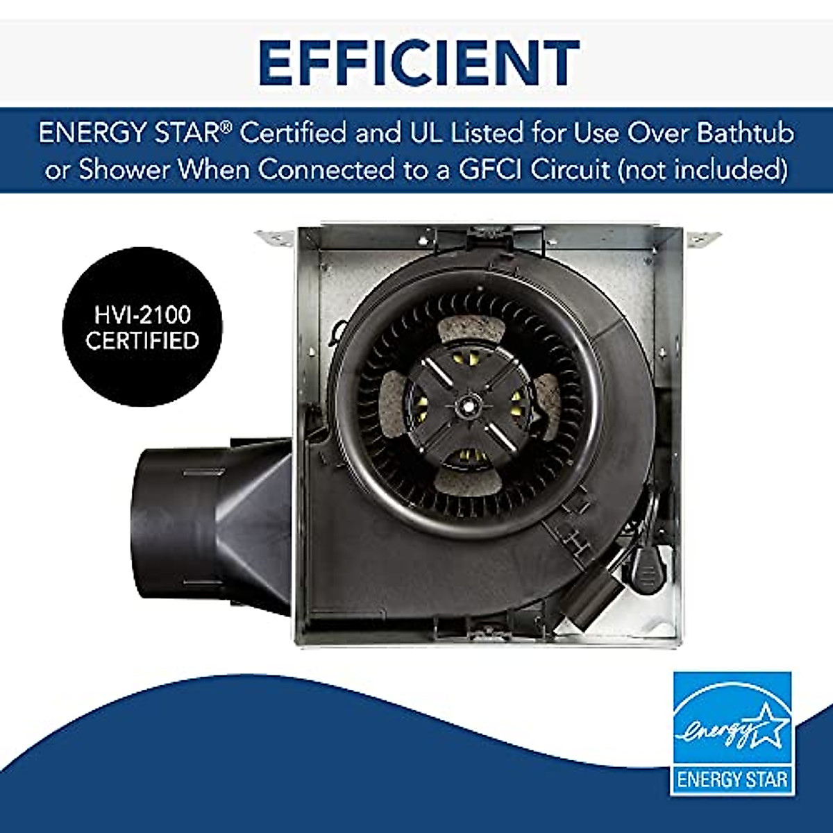 Broan-NuTone AER80K Roomside CleanCover Bathroom Ventilation Exhaust Fan, 80 CFM, 0.7 Sones, White