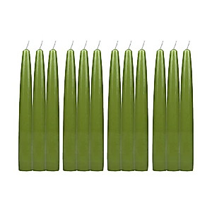 Zest Candle 12-Piece Taper Candles, 6-Inch, Sage Green