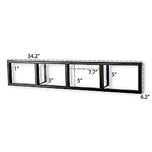 You Have Space Black Floating Shelves for Wall, 34 Inch Video Games CD DVD Storage Shelves, Cube Storage Organizer Shelf Set of 3