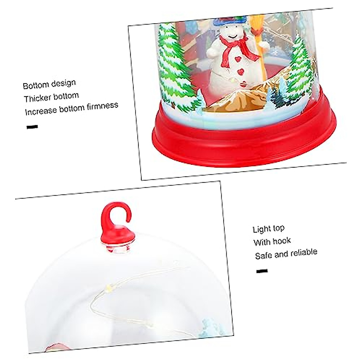 Gadpiparty Christmas Glow Night Lights Christmas Snow Globes Mini Christmas Tree Kids Decor Christmas Candle Lantern Xmas Party Bag Filler Light up Snow Globe Lantern Xmas Table Lamp Desktop