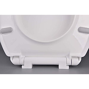 CYRRET Elongated Toilet Seat Slow Close, Easy to Install and Clean, Durable Plastic, White, Replacement Toilet Seats, Fits Standard Elongated, Obling or Oval Toilets