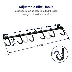 FLEXIMOUNTS 6-Bike Storage Rack for Garage, Heavy-Duty Wall Mount Hanger for Home & Garage, Holds Up to 300lbs