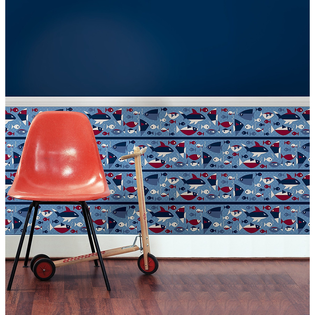 Wall Pops WPS0613 Regatta Stripe Wall Decals, 6.5-inch by 12-foot