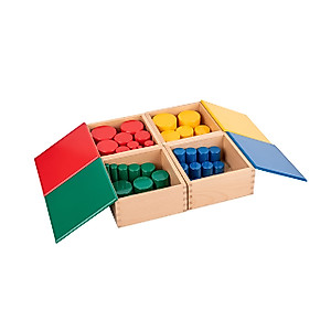 Montessori Toys for 4+ Years Wooden Knobless Color Cylinder Blocks,Baby Games Stacked Arrangement Block,Stacking Toys for Toddler 1-3 Activities Educational Toys(Set of 4)