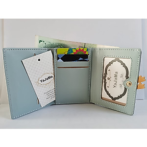 YaJaMa Women Wallet Cute Duck Rabbit Small Trifold Credit Card Case Organizer ID Window for Teen Girls (Blue Duck)