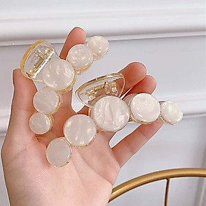 Agirlvct Mermaid Hair Clips, 4 Pack Large Grip Claw Clips, Non-Slip Hair Catch Jaw Clamp Barrette, Jumbo Gift for Thin Hair, Girls, Girlfriend