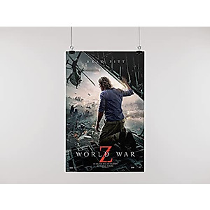 World War Z Poster American Action Horror Film Movie Zombie Apocalypse Aesthetic Retro Classic Classy Decoration Living Room Bedroom Home Office WWZ Poster Cool Wall Decor Art Print Poster 24x36