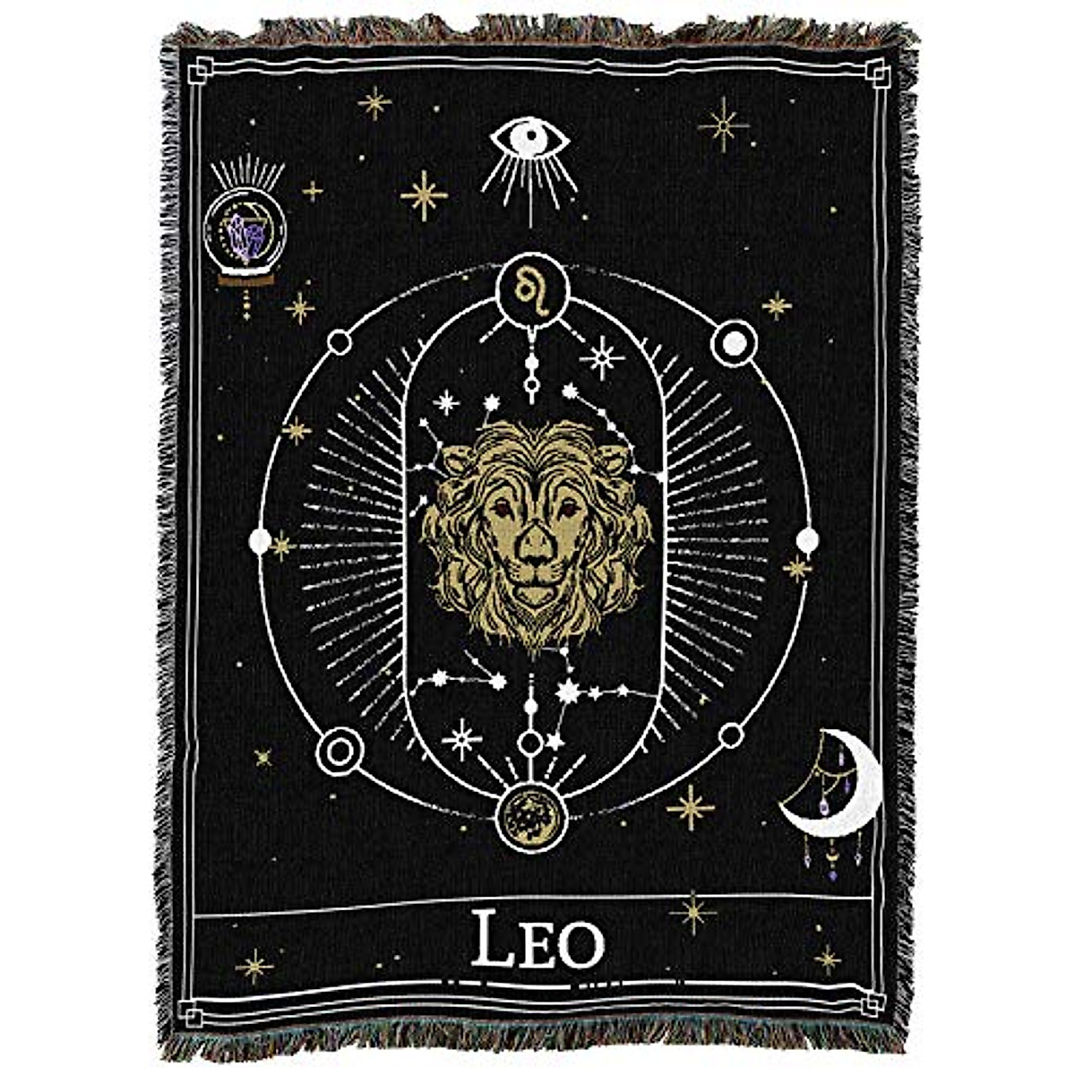 Pure Country Weavers Zodiac - Leo Tarot Card Blanket - Gift Tapestry Throw Woven from Cotton - Made in The USA (72x54)