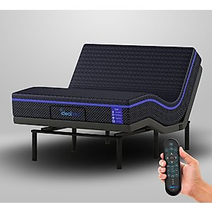 iDealBed S4 Nebula Luxury Hybrid Mattress + 4i Custom Adjustable Bed Sleep System, Comfort, Cooling & Support, Advanced Silent Operation, Massage (Medium Firm, Full)