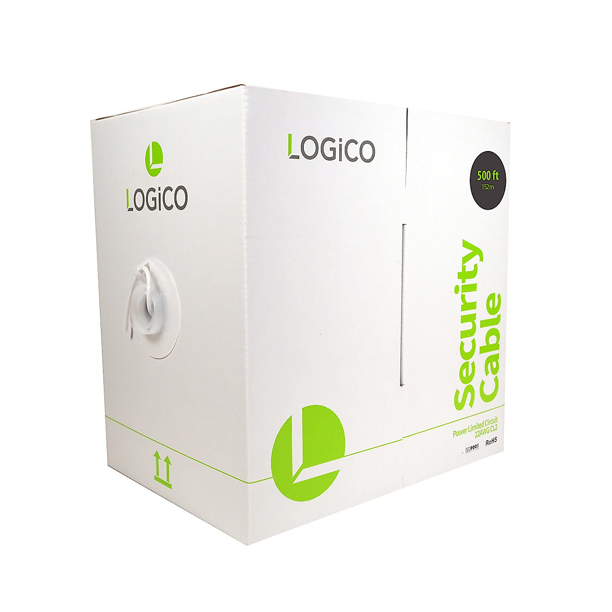 LOGICO Security Wire Burglar Alarm 22/6 Cable 500FT Stranded Shielded White 500'