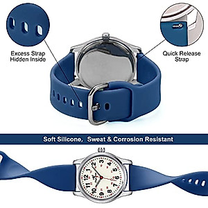 ManChDa Nurse Watches for Women Silicone Watch Medical Watch for Women Men Students Kids with Second Hand Nursing Watch Waterproof Watches for Nurses Lady Children Kids Easy to Read 24 Hours Blue