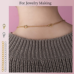 LEOBRO Jump Rings, 968pcs Jewelry Making Supplies, Jump Rings for Jewelry Making, Gold Silver Jump Rings for Charm, Lobster Claw Clasps for Necklace Bracelet Jewelry, Key Chain Rings for Keychain