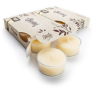 Vanilla Bean Premium Tealight Candles Multi Pack - 12 Beige Highly Scented Tea Lights - Beautiful Candlelight - Made in The USA - Bakery & Food Collection