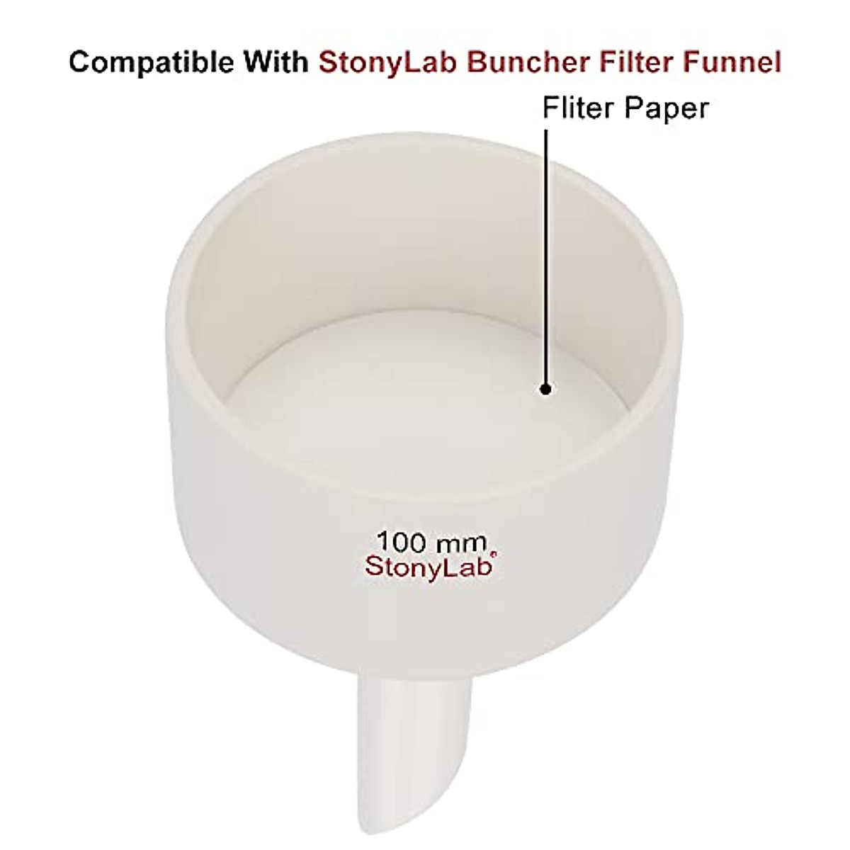 stonylab Quantitative Filter Paper, 100 Pack Slow Flow Rate Cellulose Filter Paper Circles with 10 Micron Particle Retention, 94 mm Diameter
