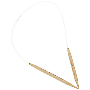 Clover 8 Takumi Circular 16" Size Bamboo Knitting Needle, Brown, Clear