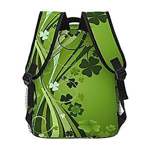 ROSIHODE St. Patrick's Day Shamrocks Backpack School Bookbag for Boys Girls Computer Backpacks Travel Hiking Camping Daypack