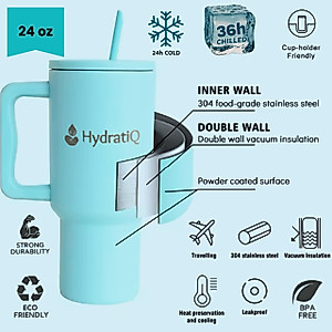 24 oz Insulated Tumbler Kids with Handle, Spill Proof Kids Water Bottle, Leak Proof Cup with straw Lid, Women, Teen, Toddler, Adults, Children Tumbler