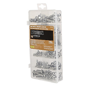 226 Pieces Stainless Steel Sheet Metal Screw Assortment & Machine Screws 36 Different Sizes of Flat, Oval, Pan, Hex Head Phillips Self Tapping Screws Hardware for Wood, Metal or Fiberglass