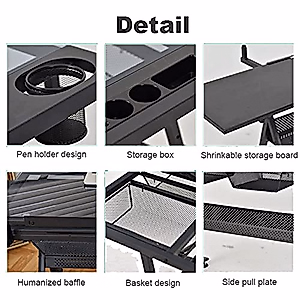 Adjustable Glass Drafting Table,Versatile Art Study Table,with Storage Drawers,Art Studio Design Sketching Painting Work Station