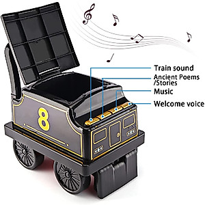 DoxiGlobal 2 in 1 Ride on Train Toys Electric Train Set trackless Cargo Car with Music for Kids Toddler Boys Birthday Gifts (Train)