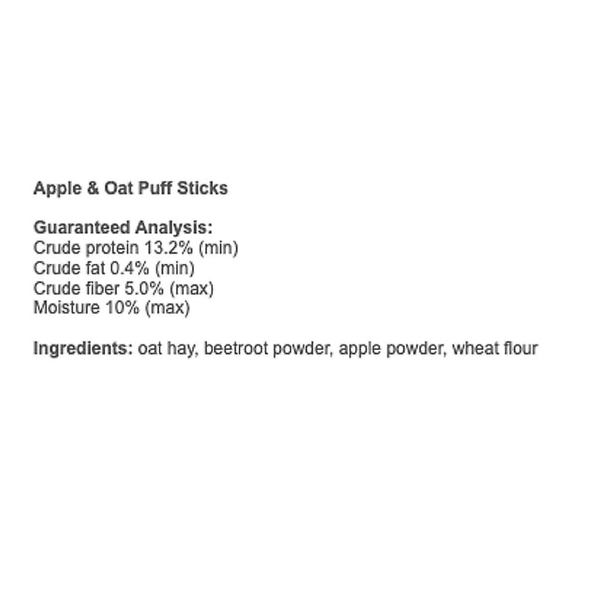 Apple & Oat Puff Sticks (6 oz.) - Healthy Natural High Fiber Chew Treat Made with Oat Hay - Rabbits, Guinea Pigs, Hamsters, Chinchillas, Degus, Prairie Dogs, Squirrels, Skunks, Opossums, Small Pets