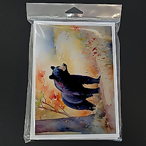 Caroline's Treasures DAC2876GCA7P American Black Bear Greeting Cards Pack of 8 Blank Cards with Envelopes Whimsical A7 Size 5x7 Blank Note Cards