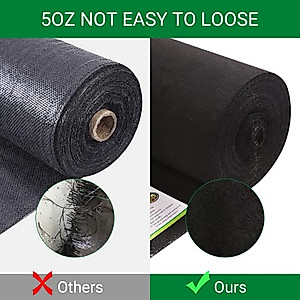 JARKLIN 3ft x 50ft Weed Barrier Landscape Fabric, 5oz Heavy Duty Weed Barrier Fabric for Ground Cover, Pro Premium Garden Weeds Control Barrier- Extra Thick Daul Layer Fabric, Black