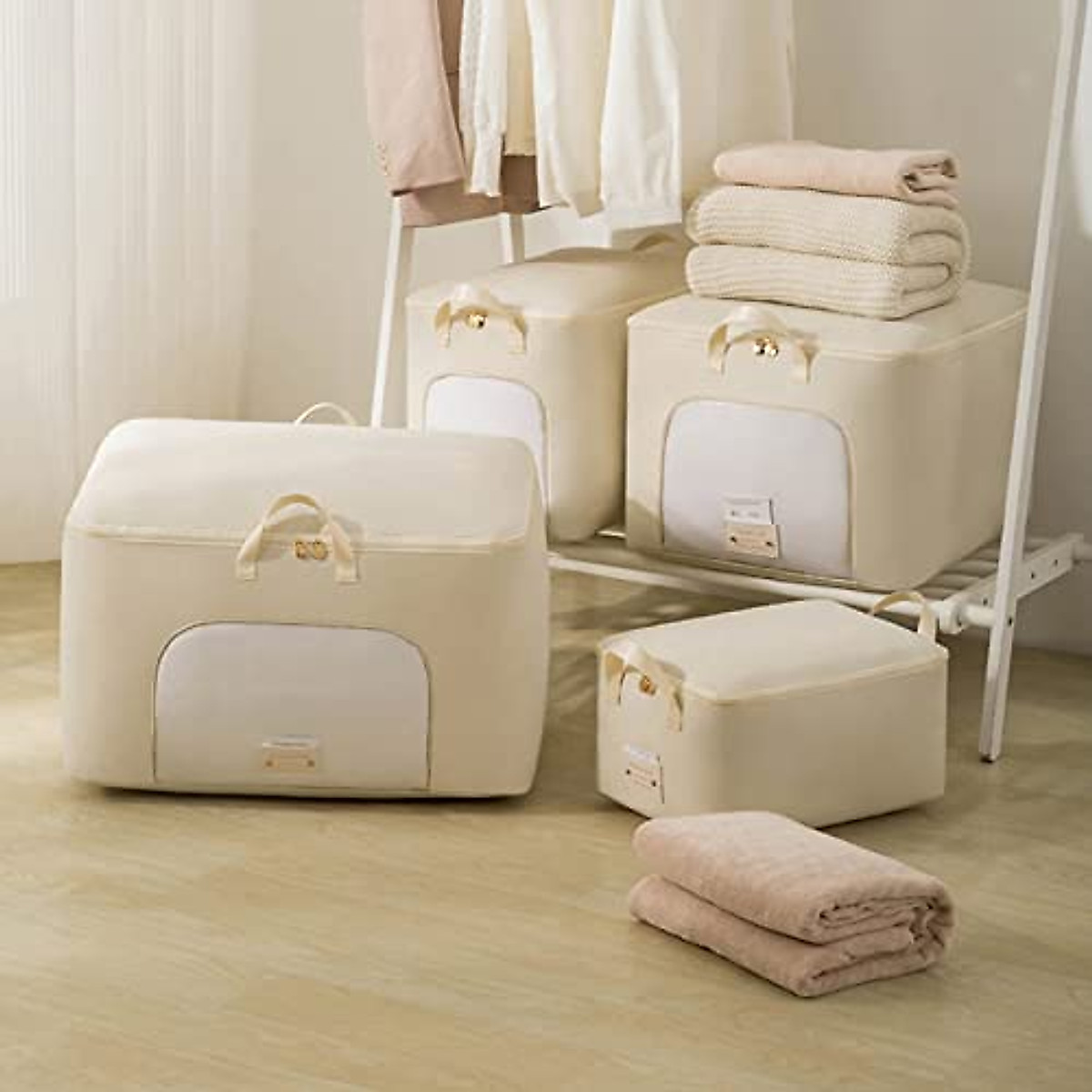 Multipurpose Storage Bag - Damp-Proof D-ir-ty Laundry Bag for Quilts, Blankets, Luggage Suitcase, Clothes, Comforters, Furniture, Washable, Folding, Breathable, Sturdy (A)