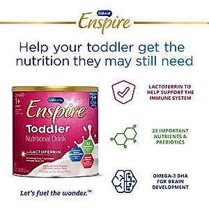 Enfagrow Enspire Toddler Nutritional Drink with Lactofrerrin, DHA, and MFGM for Brain Support and Immune Health, Non-GMO, Powder Tub 24 Oz, Pack of 4