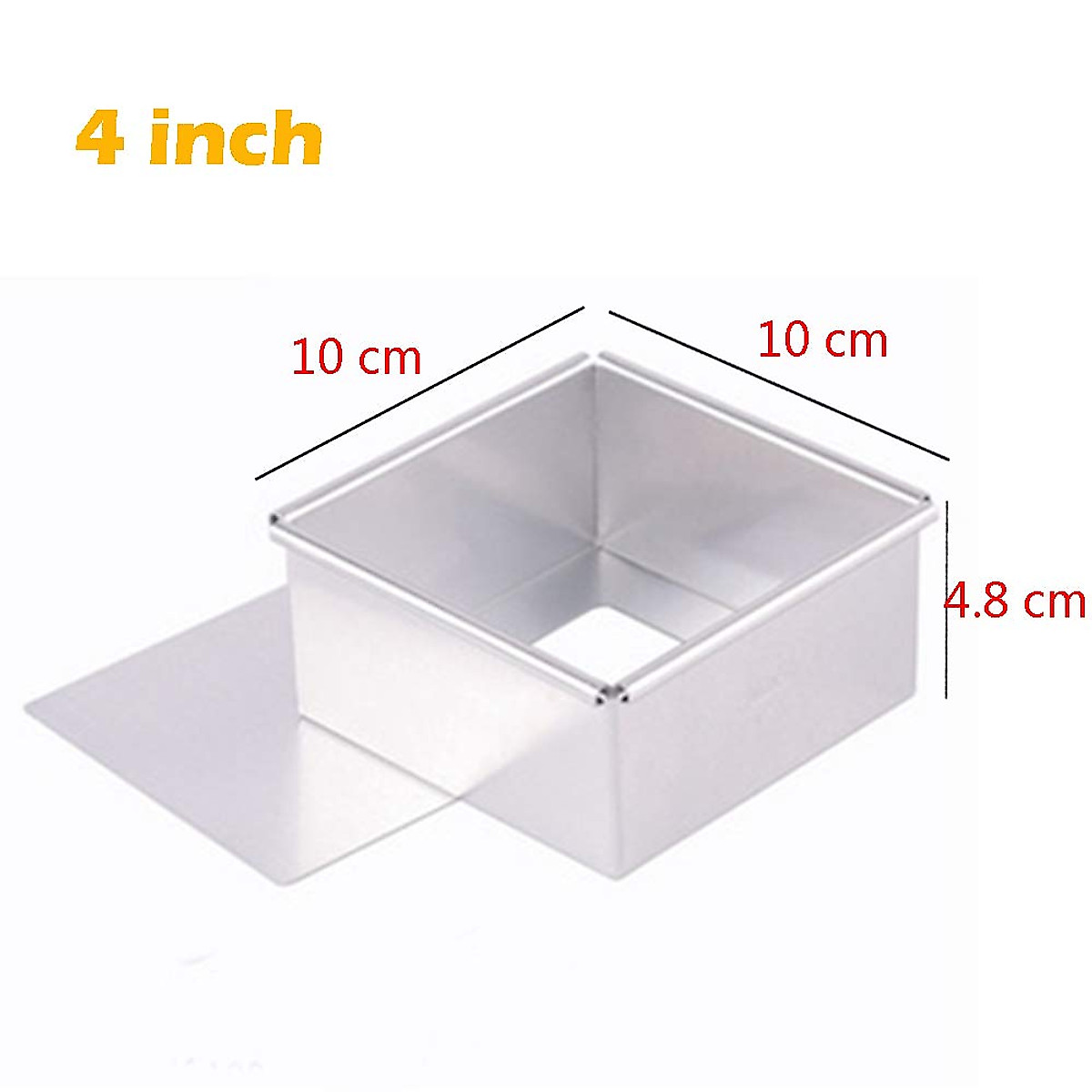 Anodized Aluminum Square Cheesecake Pan Chiffon Cake Mold Baking Mould with Removable Bottom 4 Inch x 4 inch x 2 inch