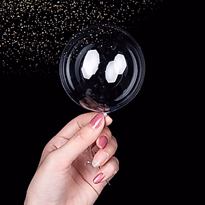 Small Clear Balloons, 100pcs Mini Bubble BoBo Balloons Latex Free Tiny Crystal Tranparent Balloons for Mermaid/Shark/Baby Shower/Under the Sea/Birthday Party Decor