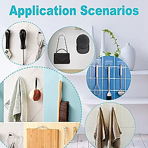 YUEARN 20 Pack Wall Hooks for Hanging, Adhesive Hooks Heavy Duty, Wall Hangers Without Nails for Wall Mount Shelf, Waterproof Rustproof for Kitchen, Bathroom, Home, Office (18mm)/13 lb(Max)