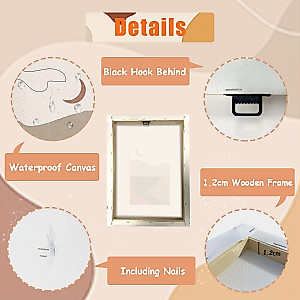 CHDITB Mid Century Modern Decor Wall Art, Minimalist Boho Wall Art Prints, Modern Aesthetic Canvas Wall Art For Bedroom Neutral Abstract Geometric Vase Painting For Gallery Living Room Bathroom Set Of 6 (12”x16”)