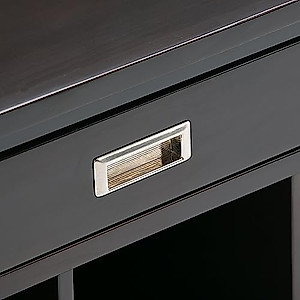 SIMPLIHOME Sea SOLID WOOD 48 inch Wide Entryway Storage Bench with Two Drawers with Metal Drawer Glides and Five Shoe Storage Cubbies, Multifunctional Transitional in Espresso Brown