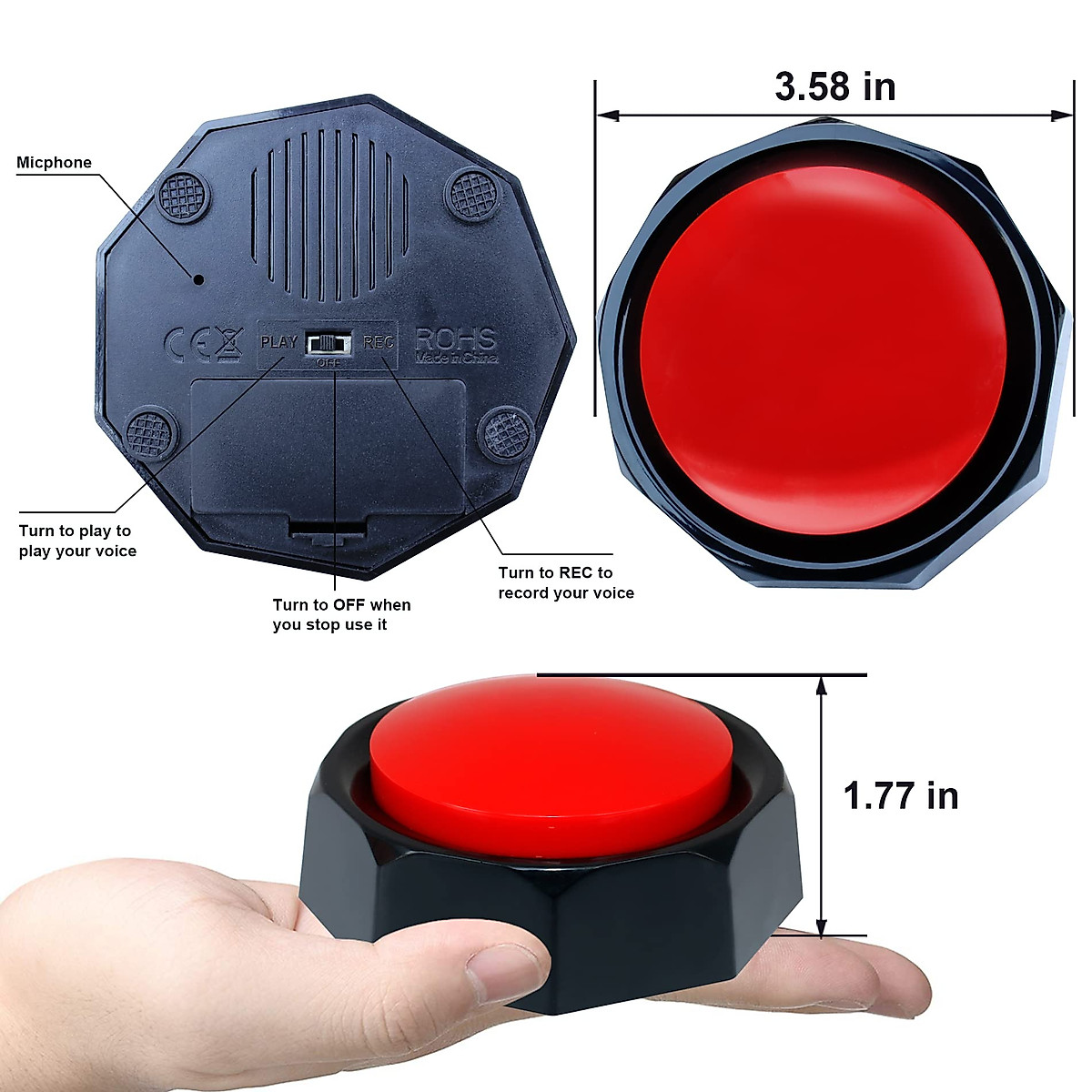 ANLIKY Recordable Dog Training Buttons - 30 Sec Fun