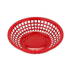 G.E.T. RB-820-R Round Serving / Bread Basket, 8", Red (Set of 12)