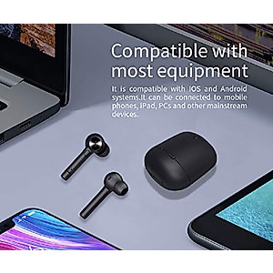 Bluedio Wireless Headphones with Face Recognition Feature, True Wireless Earbuds Bluetooth V5.0 Wireless Earphones Sports Running Headset with Charging Case Built-in Mic (Hurricane-HI Black)