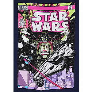 Star Wars Men's Neon Darth Vader Comic Cover Adult T-Shirt Tee (Small)