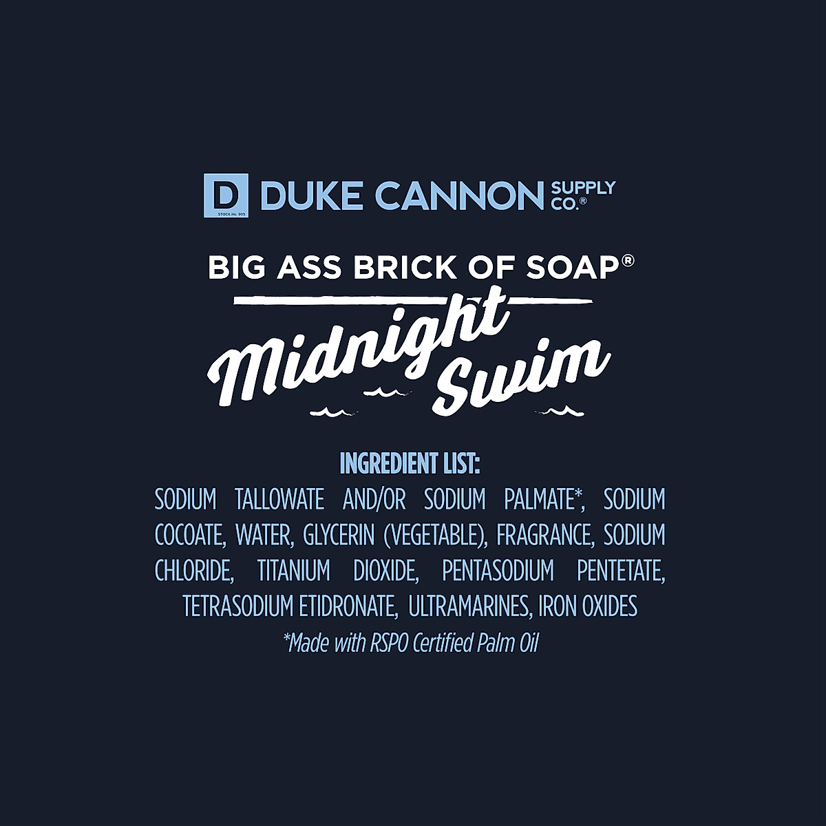 Duke Cannon Big Brick of Soap Midnight Swim - Refreshing Aquatic Scent with Green Top Notes, 10 oz. Men's Soap Bar (Pack of 3)