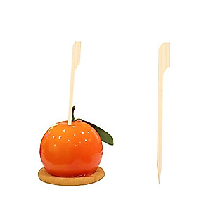 100PCS 4.7inch Bamboo wood wooden Paddle Picks Skewers for Appetizers,toothpicks for kitchen, Fruit Kabobs,Sandwich,Barbeque Snacks,Veggies and Mozzarella cheese balls