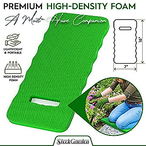 8-Piece Gardening Tool Set-Includes EZ-Cut Pruners, Lightweight Aluminum Hand Tools with Soft Rubber Handles- Trowel, Bamboo Gloves, Garden Tote, High Density Comfort Knee Pad Gardening Gifts Tool Set