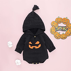 Baby Boy Girl Skeleton Halloween Costume Romper Oversized Waffle Knit Sweater Bodysuit Pullover Halloween Baby Costume