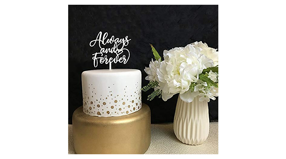Always & Forever Wedding Cake Topper - Silver Glitter | Perfect for ...