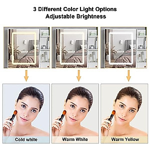 JBLCC Large Vanity Desk with Mirror and Lights, Vanity Table Makeup Vanity with Slidable Mirror 5 Drawers and Storage Shelves,Dressing Table Set 3 Lighting Color Adjustable (06LED)