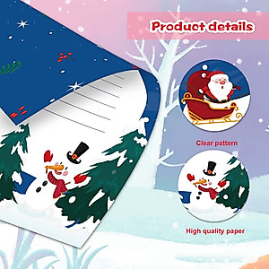 GLKTOPO 60 Sheets Christmas Stationery Paper, 8.5" x 11" Double Sided Holiday Letterhead, 6 Design Deco Writing Paper for Xmas Notes Cards Invitation Scrapbook Crafts Office School Printing Supplies