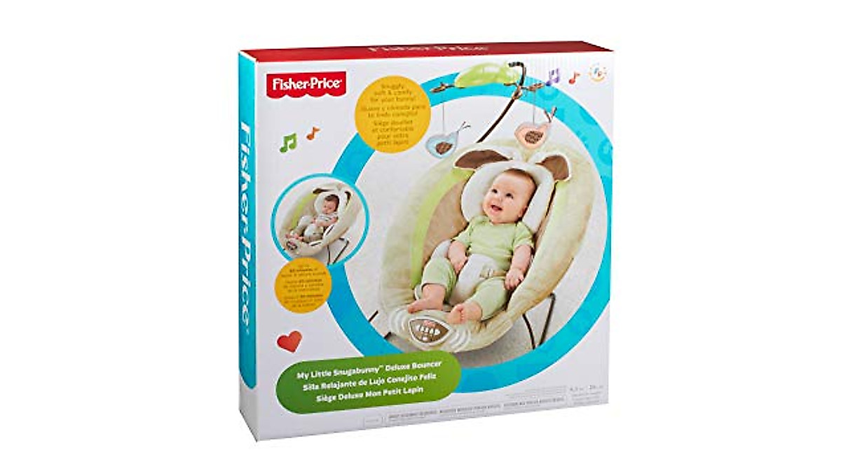 Fisher-Price My Little Snugabunny Deluxe Bouncer - Soothing Baby Seat