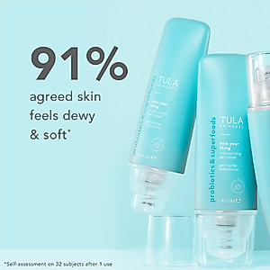 TULA Skin Care Dew Your Thing Moisturizing Gel Cream - Weightless Moisturizer for Face, Lightweight Water-Based Face Cream for Dewy Hydration, 1.7 oz.