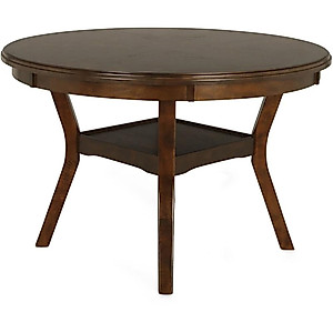 New Classic Furniture Gia 5-Piece Round Dining Set with 1 Dining Table and 4 Chairs, 47-Inch, Brown