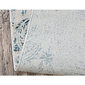 Unique Loom Paris Collection Pastel Tones Traditional Distressed Blue Runner Rug (2' 7 x 10' 0)